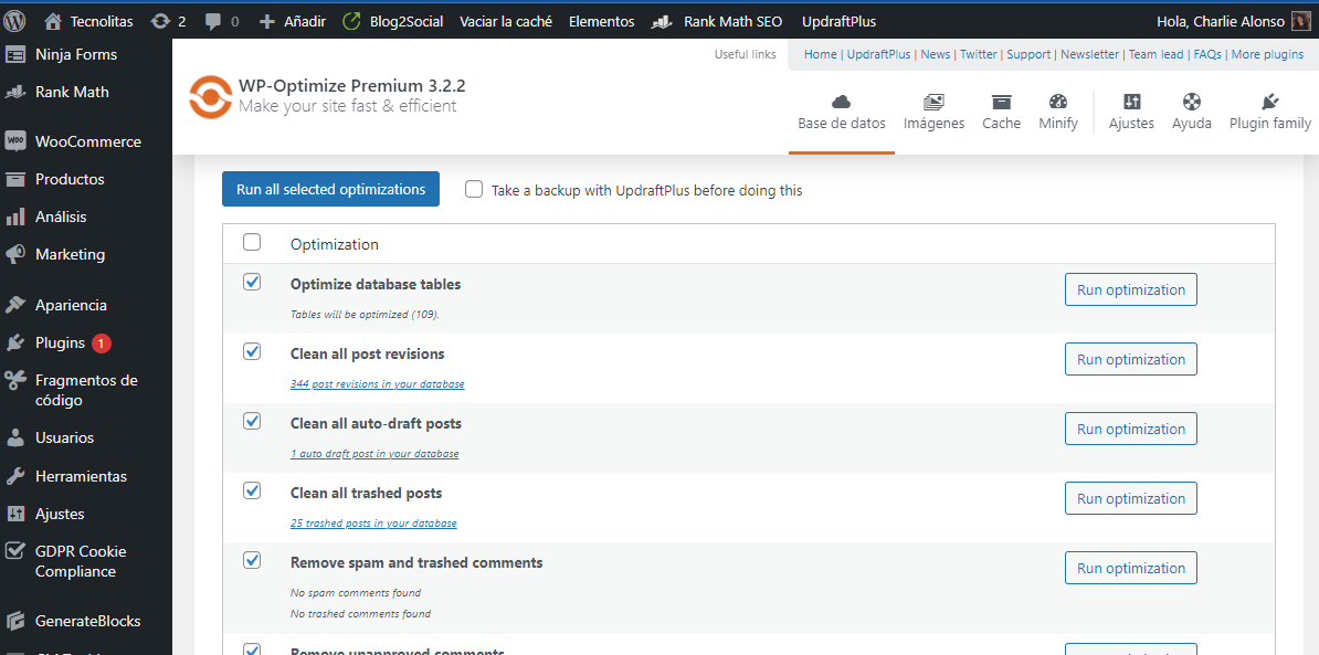 Cómo optimizar la base de datos de WordPress 5 - Tecnolitas