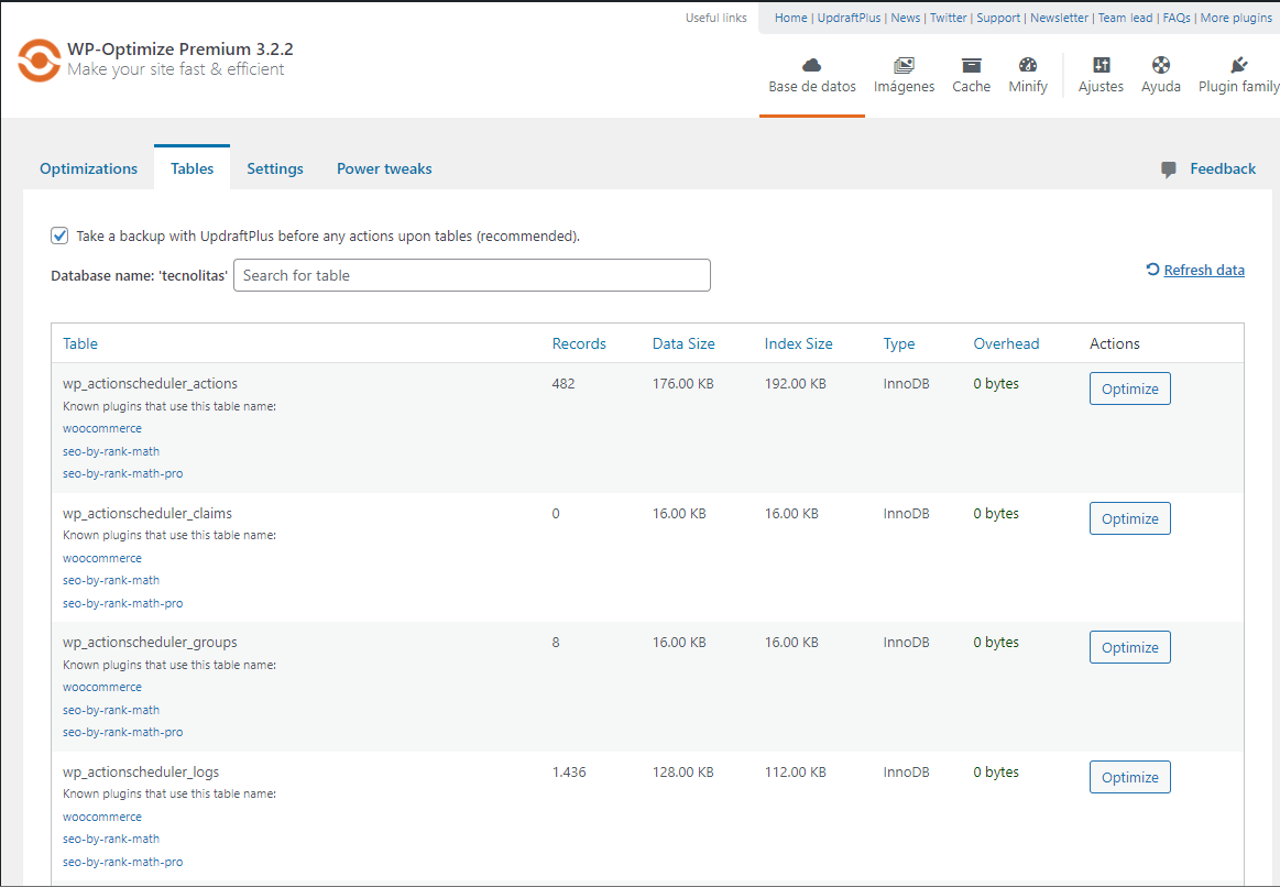 Cómo optimizar la base de datos de WordPress 5 - Tecnolitas